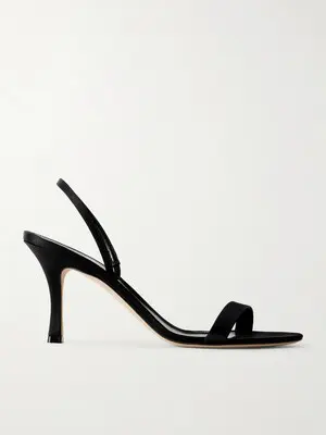 THE ROW Ella Satin Slingback Sandals - Black