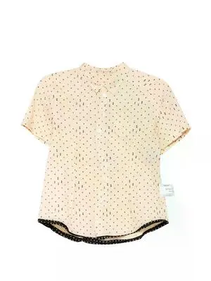 Undercover Playing Card Print Short Sleeve Shirt - Neutrals