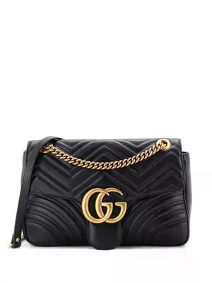 Gucci Gg Marmont Matelassé Leather Shoulder Bag - Black