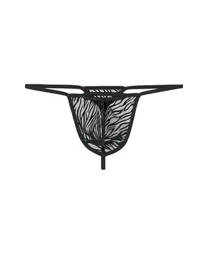 HOM Woh Personal Allure Tiger Print G-string - Black