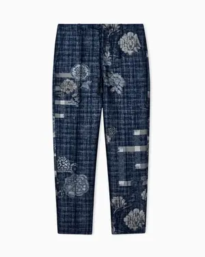 Giorgio Armani Straight Leg Floral Jacquard Trousers
