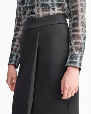 Giorgio Armani Slim Fit Wrap Skirt In Double Stretch Wool