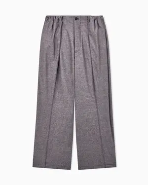 Giorgio Armani Virgin Wool & Cashmere Denim-effect Oversized Trousers