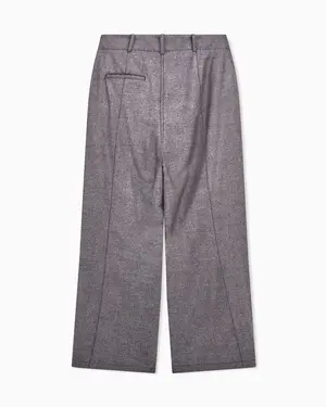 Giorgio Armani Virgin Wool & Cashmere Denim-effect Oversized Trousers
