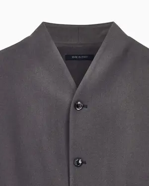 Giorgio Armani Regular Fit Waistcoat In Fluid Virgin Wool - Grey