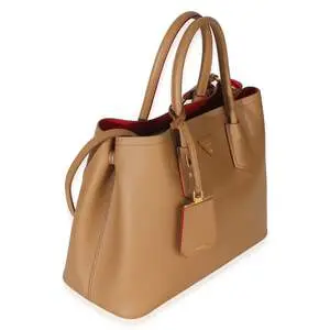 Prada Caramel Red Saffiano Cuir Tote