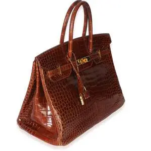 Hermès Miel Porosus Crocodile Birkin 35 Ghw - Brown
