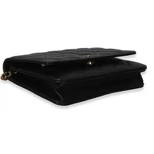 Chanel Quilted Caviar Classic Wallet On Chain - Black