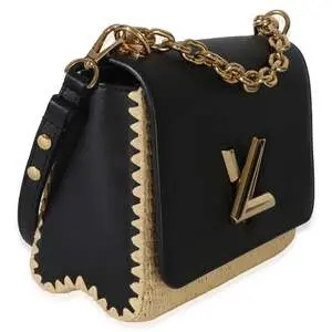 LOUIS VUITTON Calfskin Raffia Twist Shoulder Bag Mm