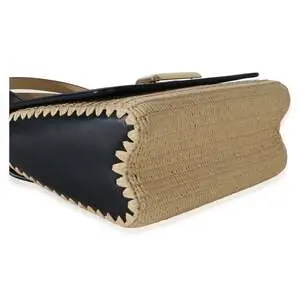 LOUIS VUITTON Calfskin Raffia Twist Shoulder Bag Mm