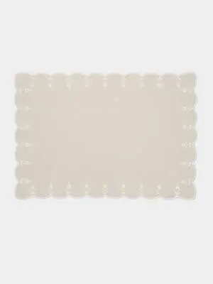 Borgo Delle Tovaglie Carlotta Linen Placemat In Sea Salt And Ivory - Beige