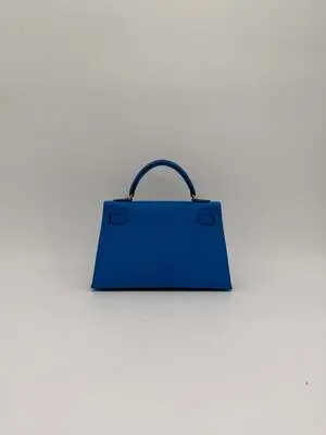 Hermès Mini Kelly Bleu Hydra Epsom Palladium Hardware