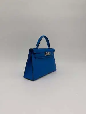 Hermès Mini Kelly Bleu Hydra Epsom Palladium Hardware