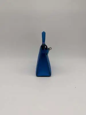 Hermès Mini Kelly Bleu Hydra Epsom Palladium Hardware