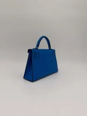 Hermès Mini Kelly Bleu Hydra Epsom Palladium Hardware