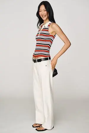 ROWING BLAZERS Striped Halterneck Polo Tank - Red