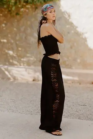 PQ SWIM Jace Lace Wide-leg Pants - Black