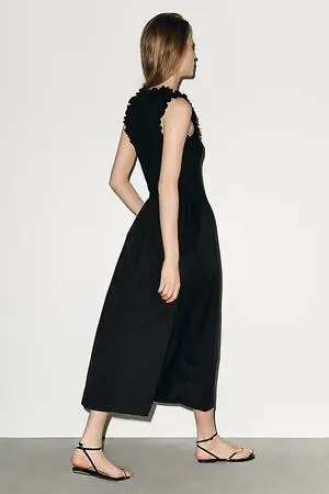 RAISONNEL Square-neck Midi Dress