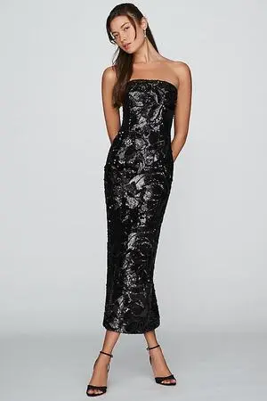 HELSI Leslie Sequin Midi Dress - Black