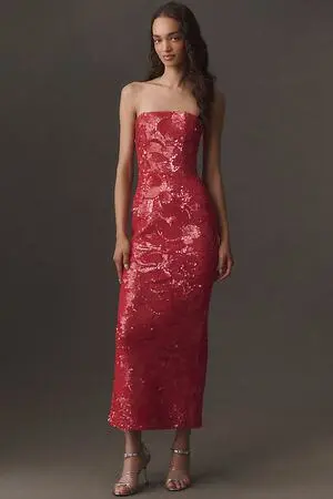 HELSI Leslie Sequin Midi Dress - Red