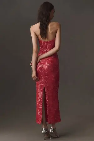 HELSI Leslie Sequin Midi Dress - Red