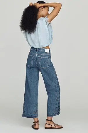 Ag Saige Mid-rise Crop Wide-leg Jeans