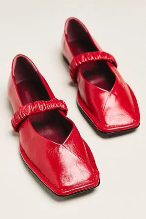 ALOHAS Lautan Scrunch Ballet Flats - Red