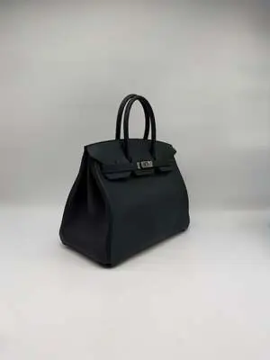 Hermès Birkin Hhs In Vert Foncé / Noir Swift Leather With Palladium Hardware - Multi