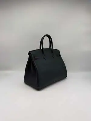 Hermès Birkin Hhs In Vert Foncé / Noir Swift Leather With Palladium Hardware - Multi