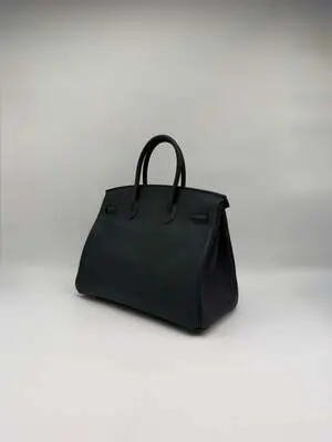 Hermès Birkin Hhs In Vert Foncé / Noir Swift Leather With Palladium Hardware - Multi