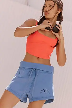 Free People Flare Play Shorts - Riveria Blue