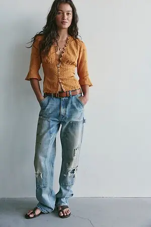 Free People Salone Eyelet Top