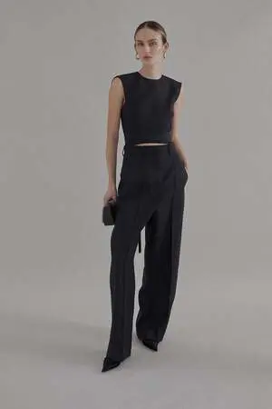 HEIRLOME Abigail Trousers In Silk And Wool - Black