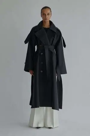 HEIRLOME Micaela Deconstructed Trench Coat In Italian Silk And Wool