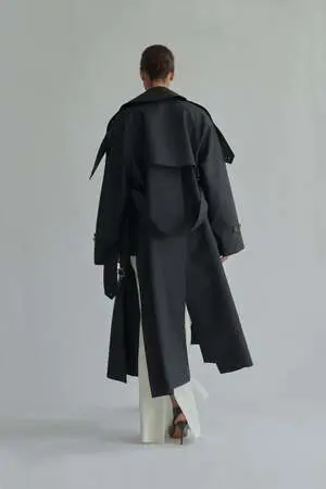 HEIRLOME Micaela Deconstructed Trench Coat In Italian Silk And Wool