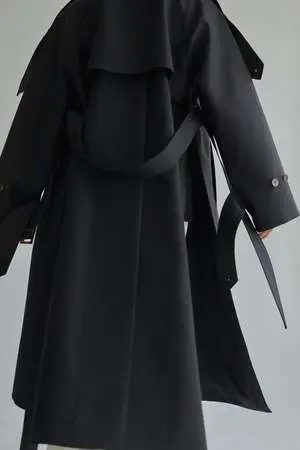 HEIRLOME Micaela Deconstructed Trench Coat In Italian Silk And Wool