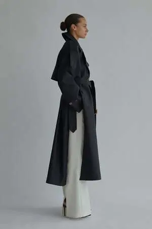 HEIRLOME Micaela Deconstructed Trench Coat In Italian Silk And Wool