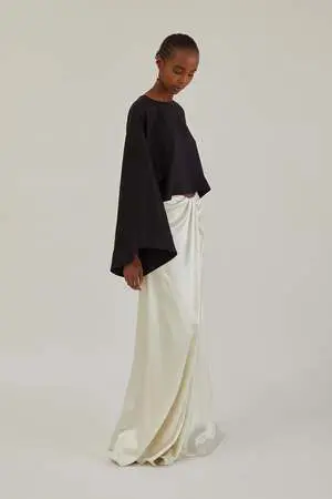 HEIRLOME Eloisa Silk Shantung Top With Kimono Sleeves