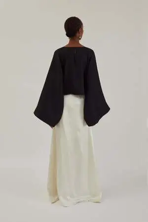 HEIRLOME Eloisa Silk Shantung Top With Kimono Sleeves