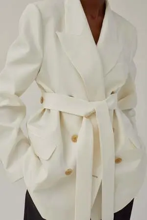 HEIRLOME Luisa Blazer In Silk - Ivory