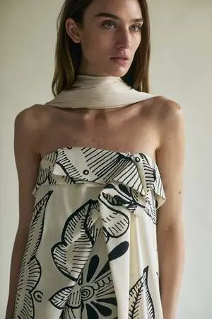 HEIRLOME Strapless Gown With Signature Print