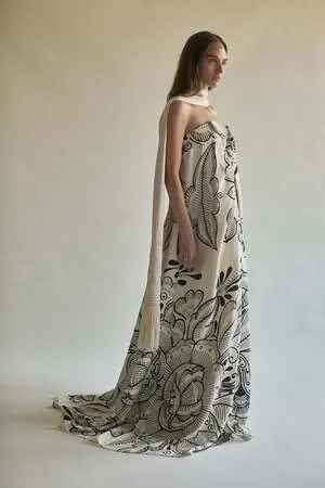 HEIRLOME Strapless Gown With Signature Print