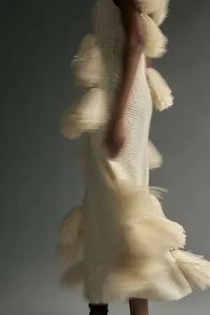 HEIRLOME Heirloom Handcrafted Pom-pom Knit Maxi Dress