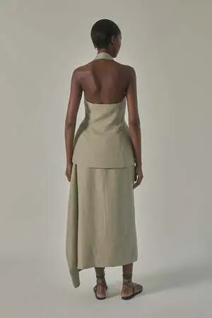 HEIRLOME Augusta Skirt In Linen - Sage
