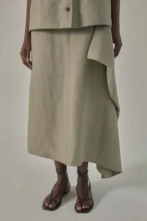 HEIRLOME Augusta Skirt In Linen - Sage