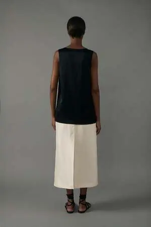 HEIRLOME Elaine Silk Satin Tank Top - Black