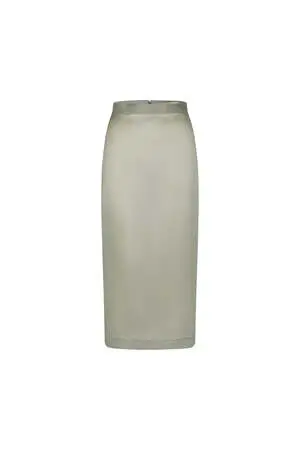 HEIRLOME Irene Midi Skirt In Satin-faced Silk Organza - Moss