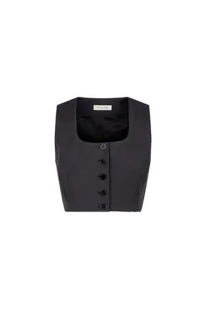 HEIRLOME Pamela Cropped Silk Wool Faille Top