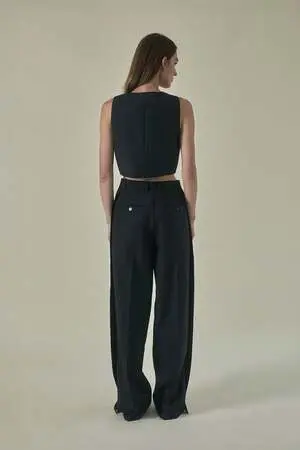 HEIRLOME Pamela Cropped Silk Wool Faille Top