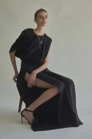 HEIRLOME Tova Tailored Silk & Wool Faille Trousers